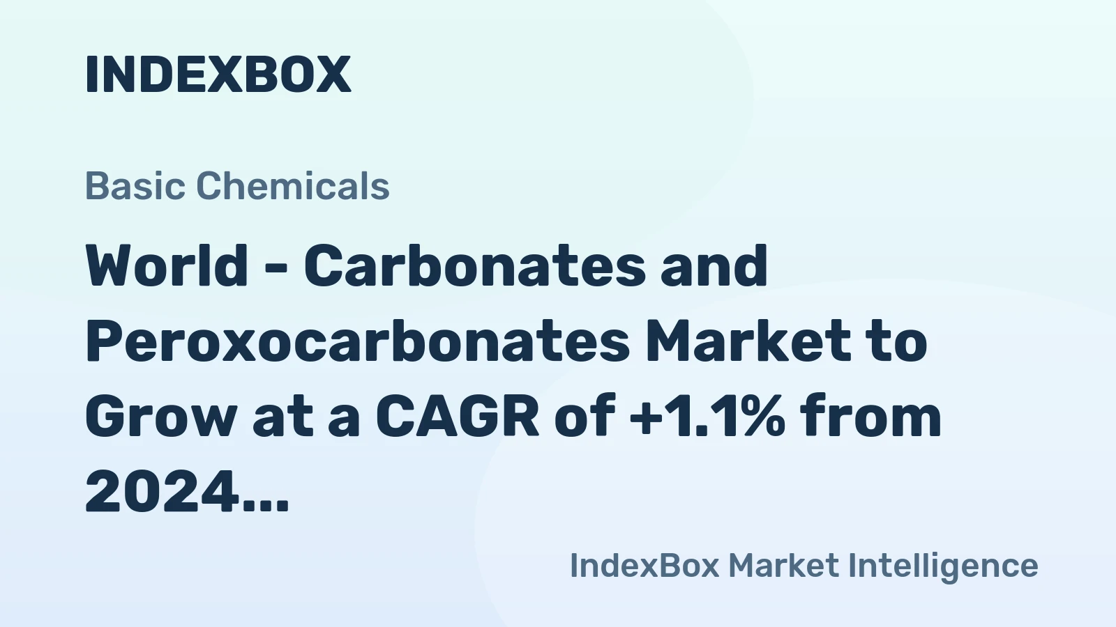 World - Carbonates and Peroxocarbonates Market to Grow at a CAGR of +1.1% from 2024 to 2035