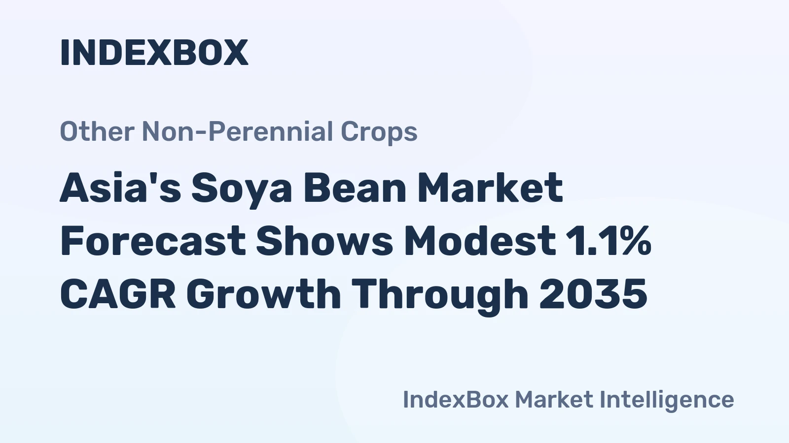 Asia's Soya Bean Market Forecast Shows Modest 1.1% CAGR Growth Through 2035