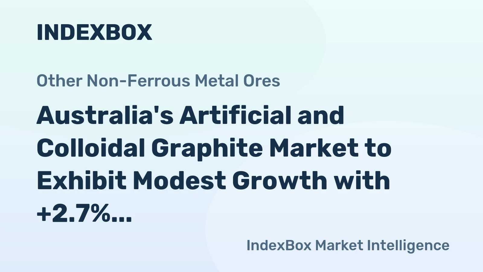 Australia's Artificial and Colloidal Graphite Market to Exhibit Modest Growth with +2.7% CAGR