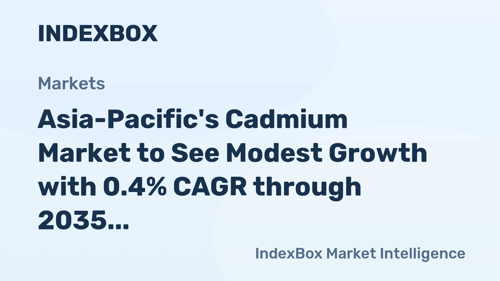 Asia-Pacific's Cadmium Market to See Modest Growth with 0.4% CAGR through 2035