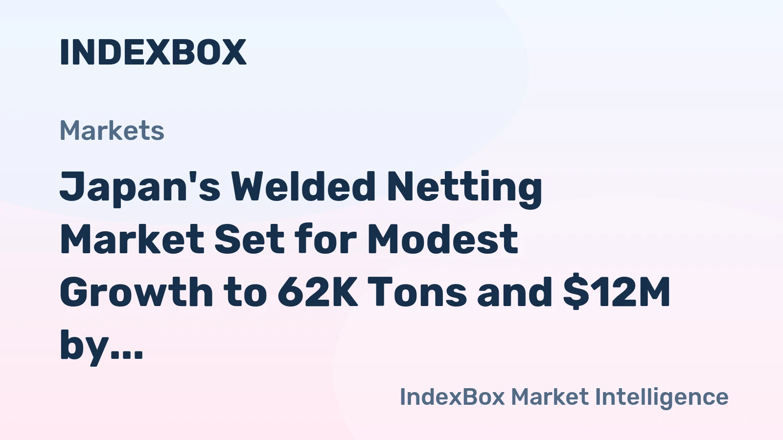 Japan's Welded Netting Market Set for Modest Growth to 62K Tons and $12M by 2035