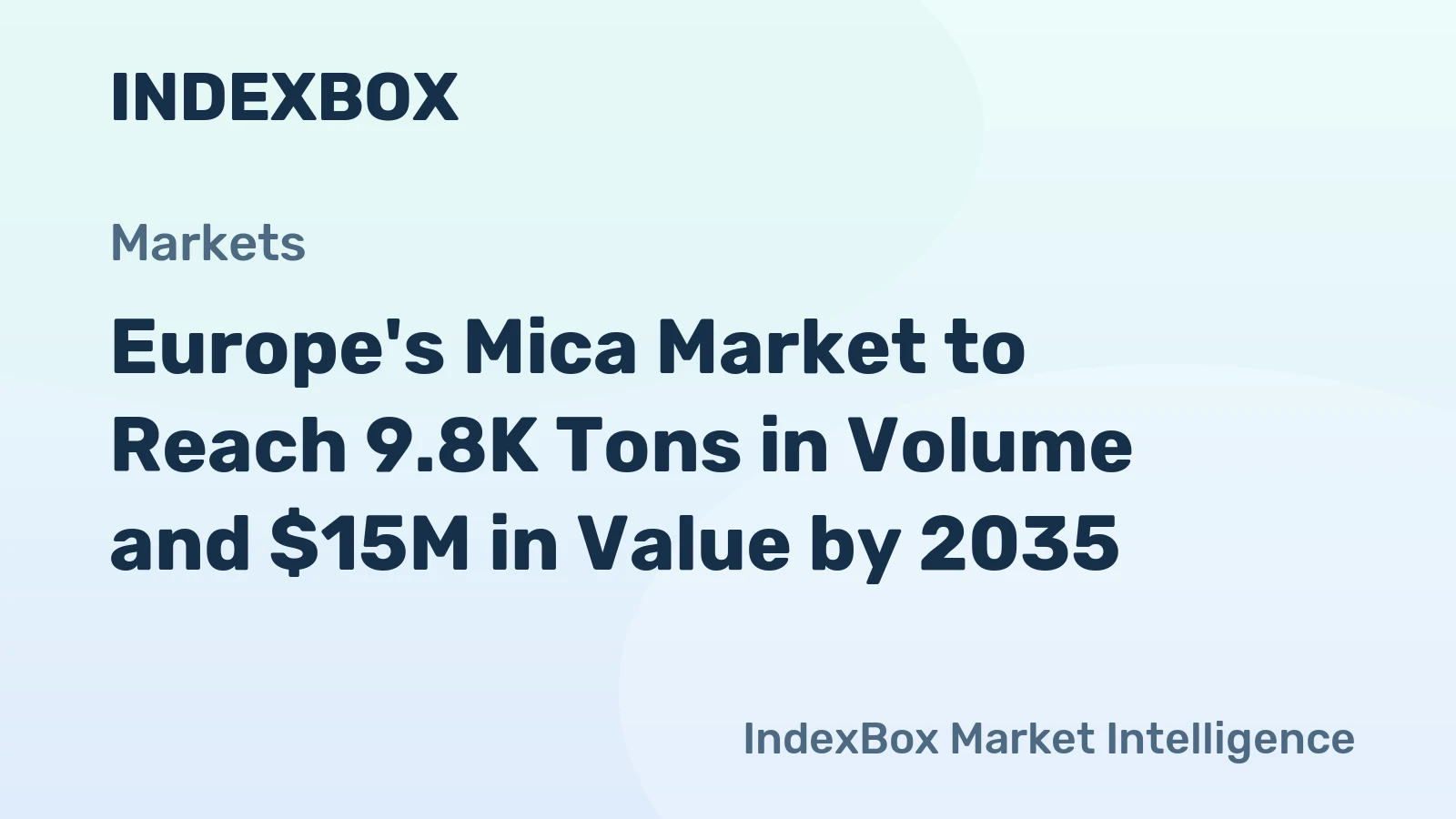 Europe's Mica Market to Reach 9.8K Tons in Volume and $15M in Value by 2035