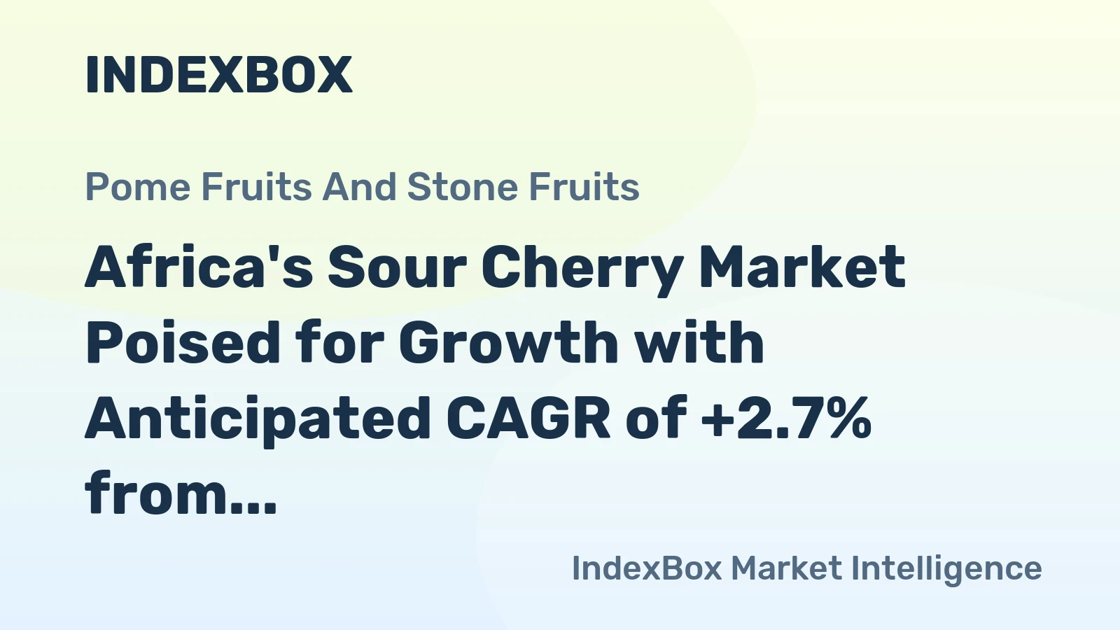 Africa's Sour Cherry Market Poised for Growth with Anticipated CAGR of +2.7% from 2024-2035
