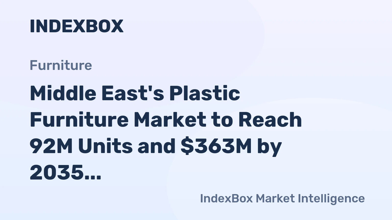 Middle East's Plastic Furniture Market to Reach 92M Units and $363M by 2035