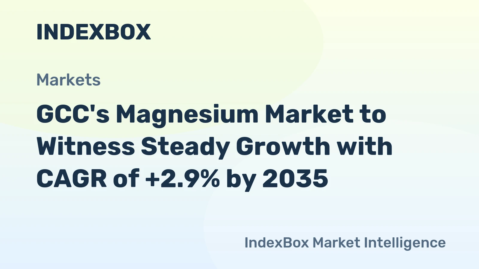 GCC's Magnesium Market to Witness Steady Growth with CAGR of +2.9% by 2035