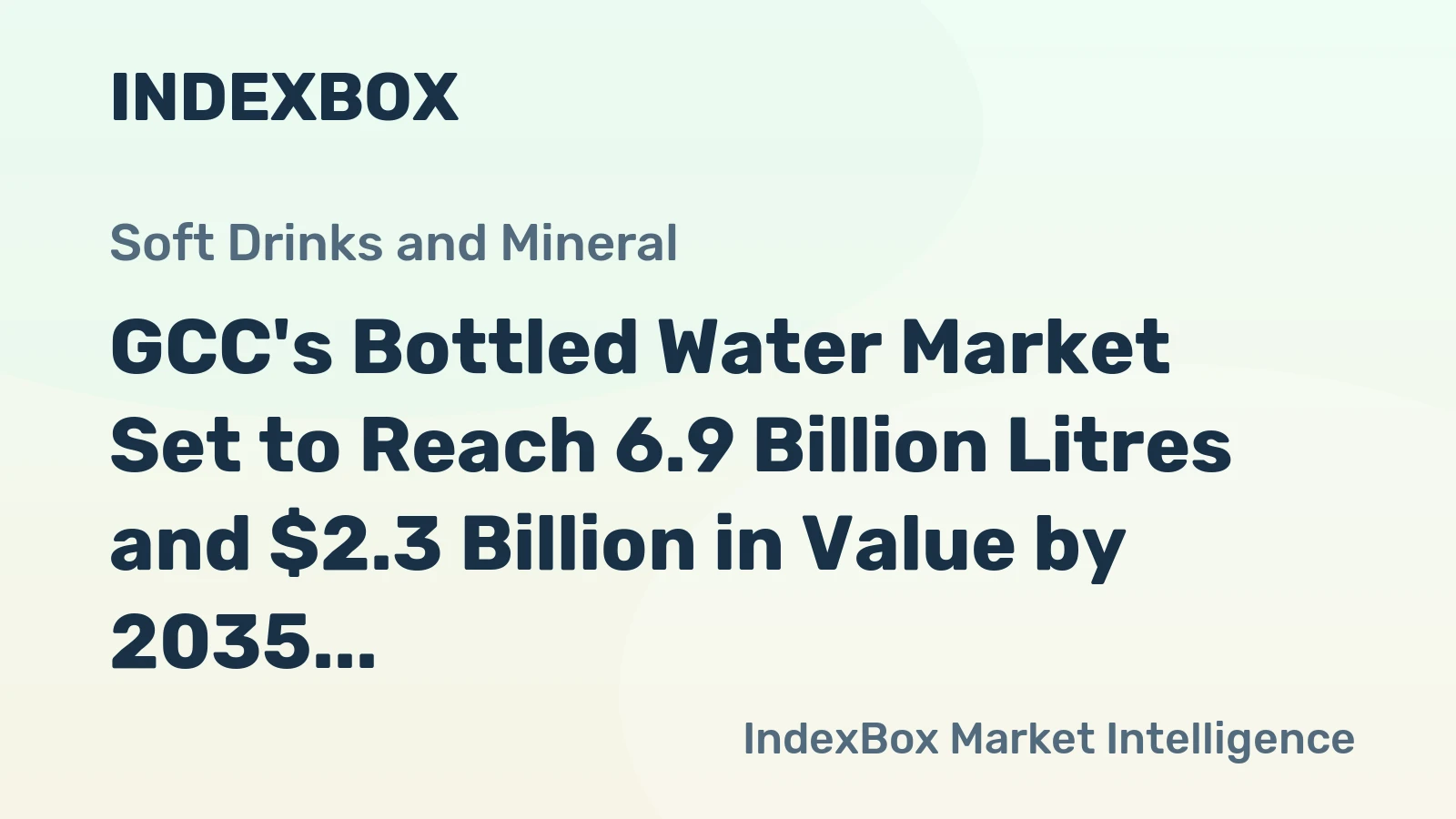 GCC's Bottled Water Market Set to Reach 6.9 Billion Litres and $2.3 Billion in Value by 2035