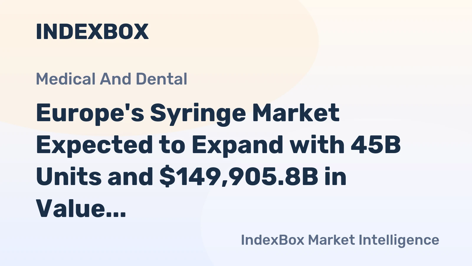 Europe's Syringe Market Expected to Expand with 45B Units and $149,905.8B in Value by 2035