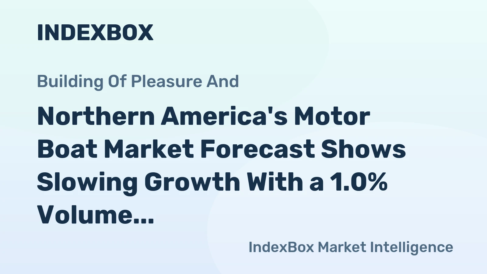 Northern America's Motor Boat Market Forecast Shows Slowing Growth With a 1.0% Volume CAGR