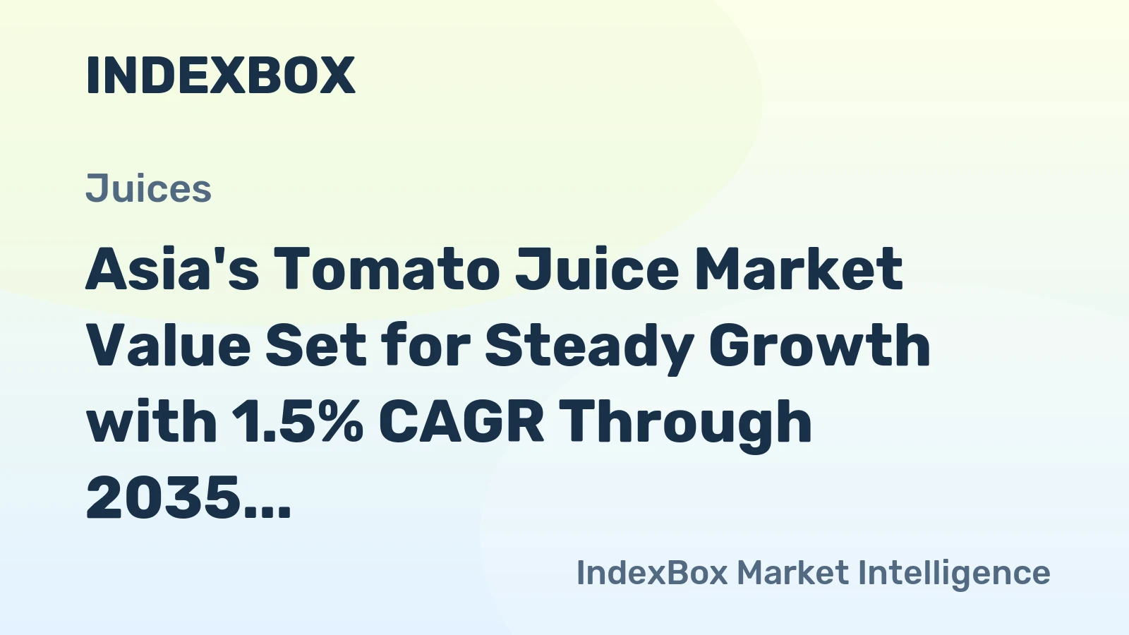 Asia's Tomato Juice Market Value Set for Steady Growth with 1.5% CAGR Through 2035