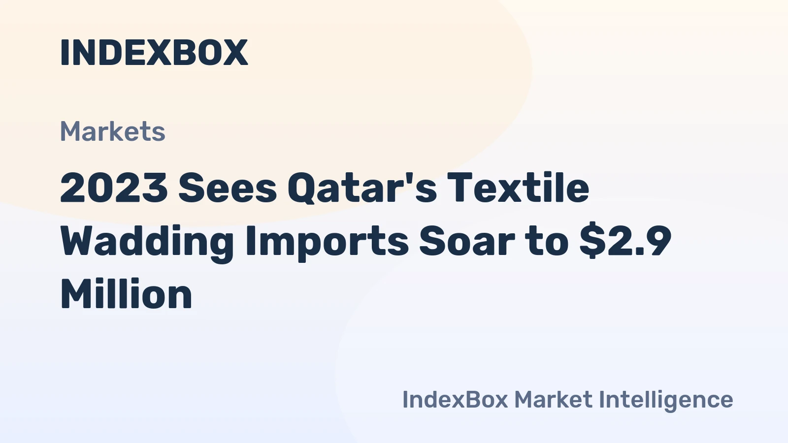 2023 Sees Qatar's Textile Wadding Imports Soar to $2.9 Million