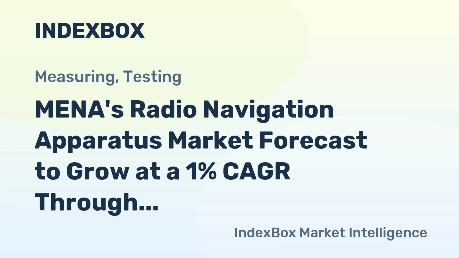 MENA's Radio Navigation Apparatus Market Forecast to Grow at a 1% CAGR Through 2035