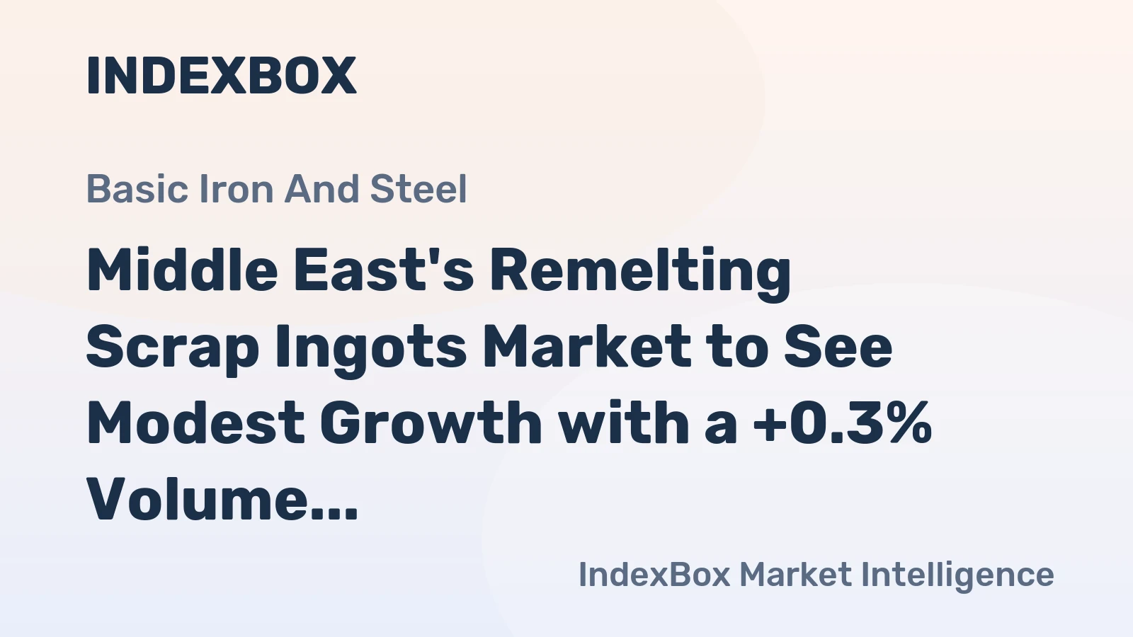 Middle East's Remelting Scrap Ingots Market to See Modest Growth with a +0.3% Volume CAGR