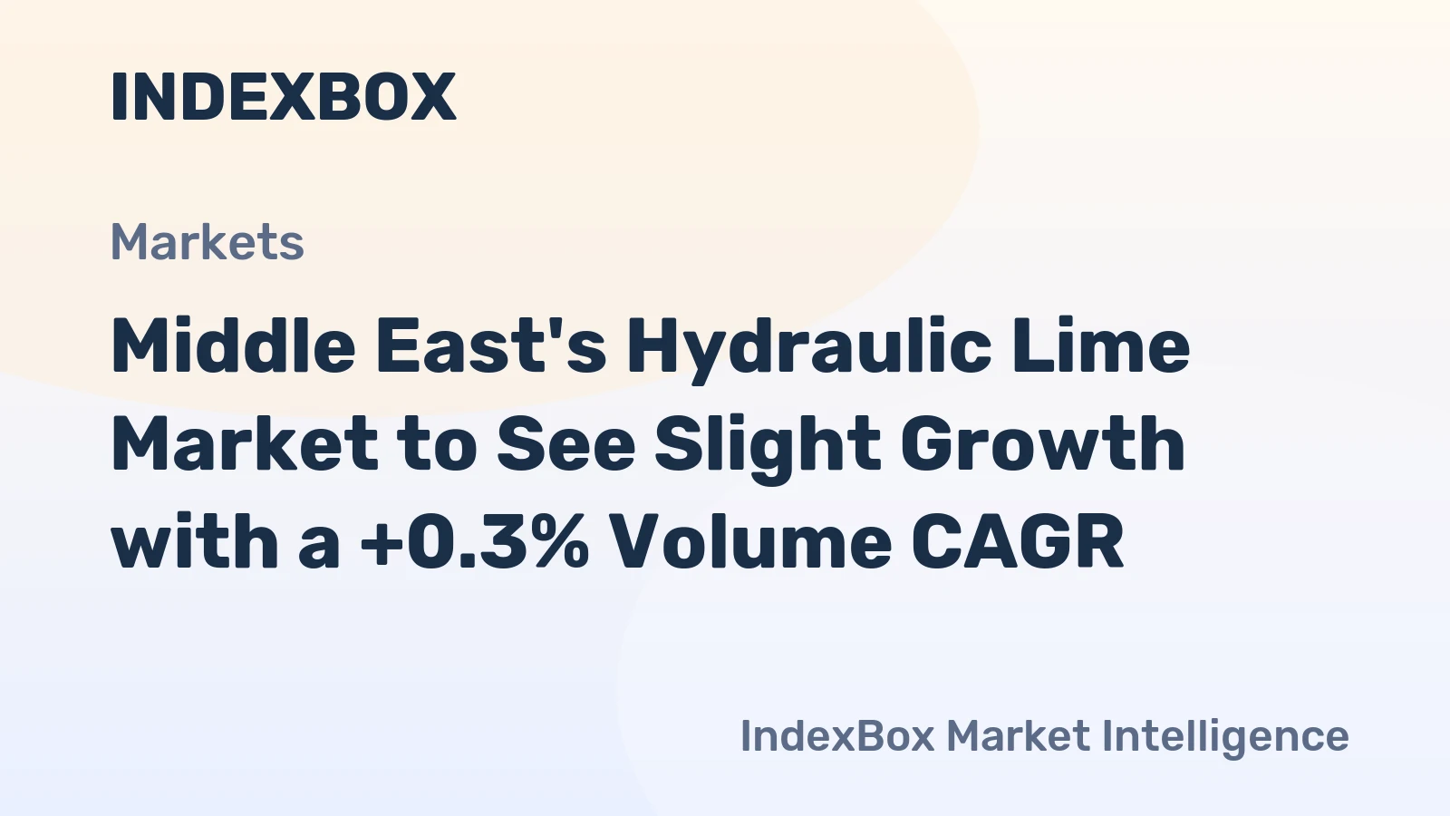 Middle East's Hydraulic Lime Market to See Slight Growth with a +0.3% Volume CAGR