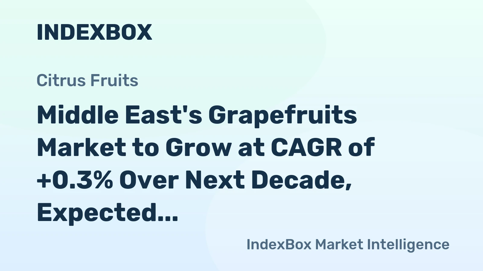 Middle East's Grapefruits Market to Grow at CAGR of +0.3% Over Next Decade, Expected to Reach $408M by 2035
