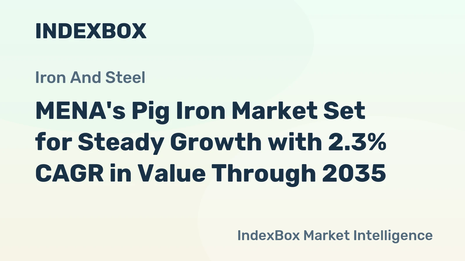 MENA's Pig Iron Market Set for Steady Growth with 2.3% CAGR in Value Through 2035