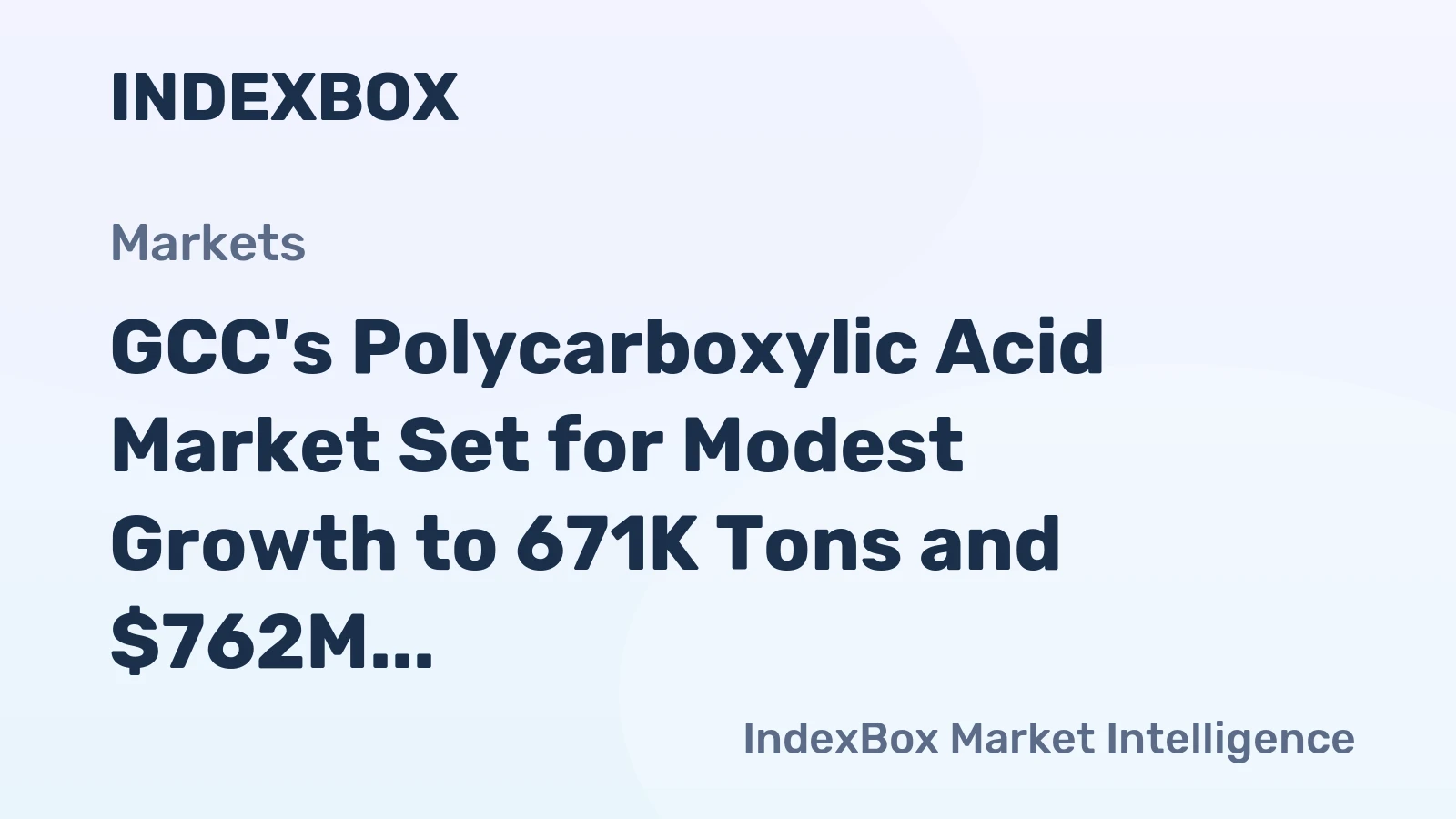 GCC's Polycarboxylic Acid Market Set for Modest Growth to 671K Tons and $762M by 2035