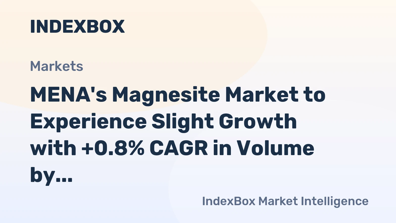 MENA's Magnesite Market to Experience Slight Growth with +0.8% CAGR in Volume by 2035