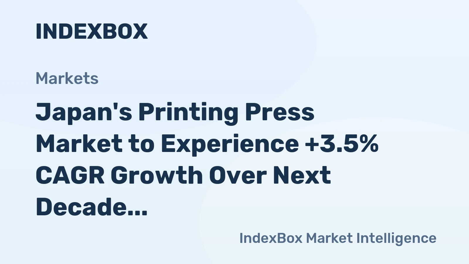 Japan's Printing Press Market to Experience +3.5% CAGR Growth Over Next Decade