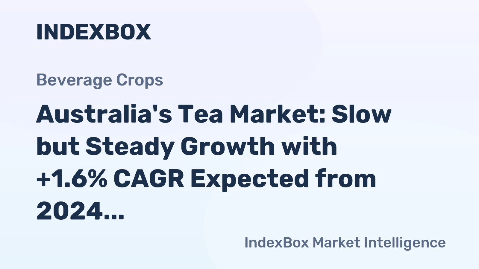 Australia's Tea Market: Slow but Steady Growth with +1.6% CAGR Expected from 2024 to 2035