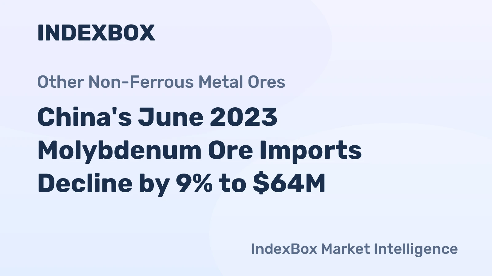 China's June 2023 Molybdenum Ore Imports Decline by 9% to $64M