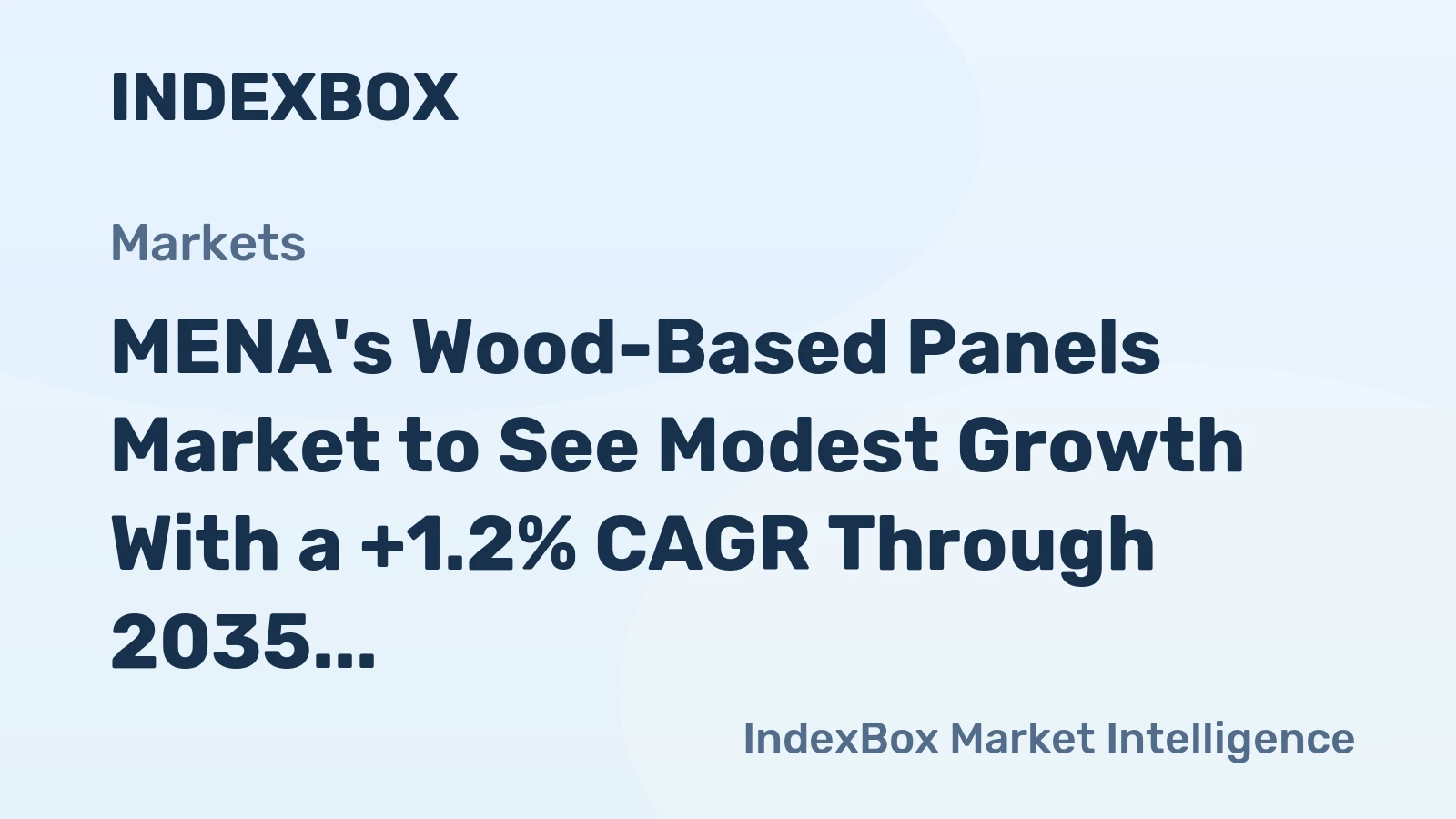 MENA's Wood-Based Panels Market to See Modest Growth With a +1.2% CAGR Through 2035
