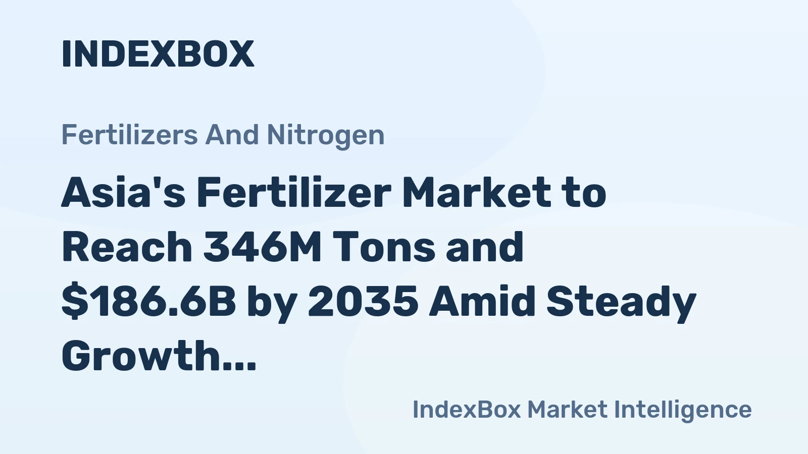 Asia's Fertilizer Market to Reach 346M Tons and $186.6B by 2035 Amid Steady Growth