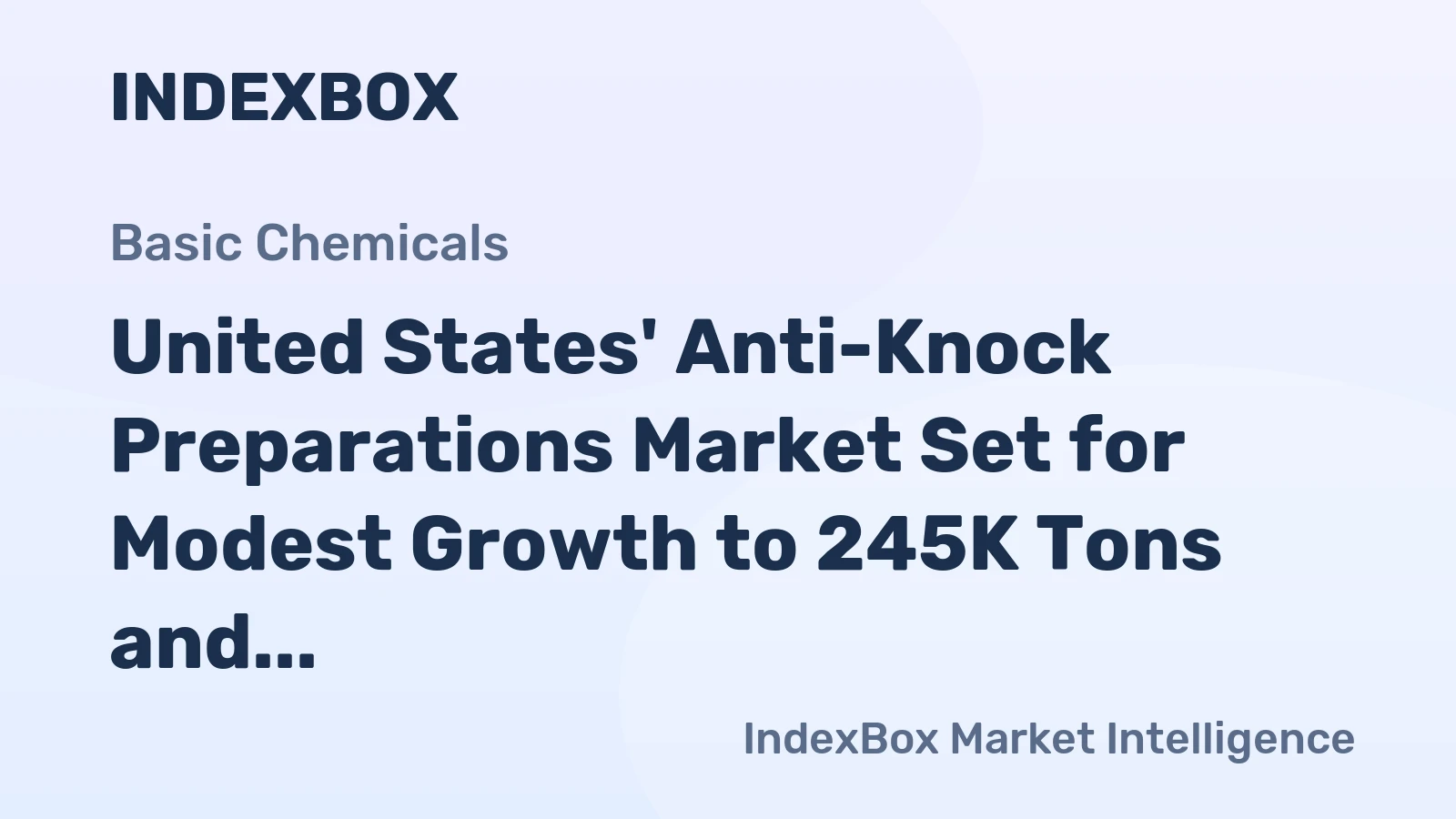 United States' Anti-Knock Preparations Market Set for Modest Growth to 245K Tons and $1.6B
