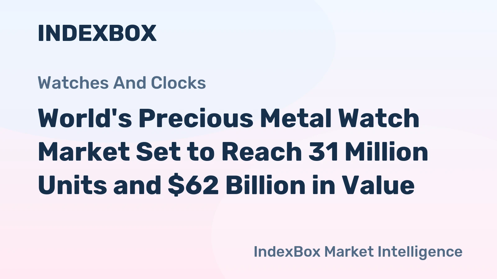 World's Precious Metal Watch Market Set to Reach 31 Million Units and $62 Billion in Value