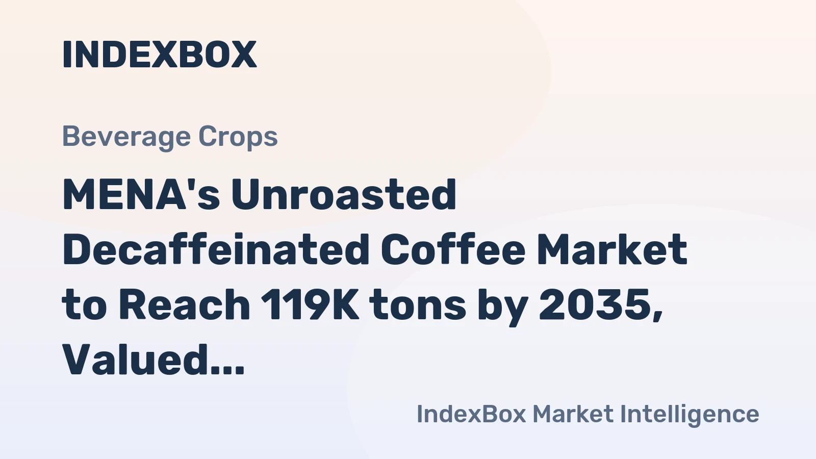 MENA's Unroasted Decaffeinated Coffee Market to Reach 119K tons by 2035, Valued at $849M