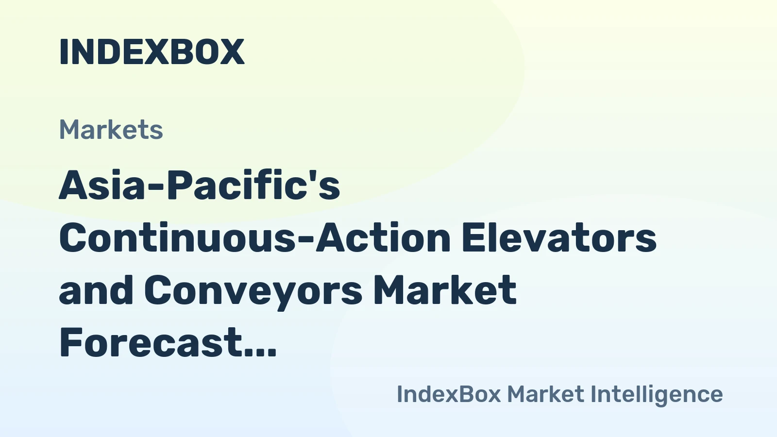 Asia-Pacific's Continuous-Action Elevators and Conveyors Market Forecast to Expand at 1.7% CAGR Through 2035