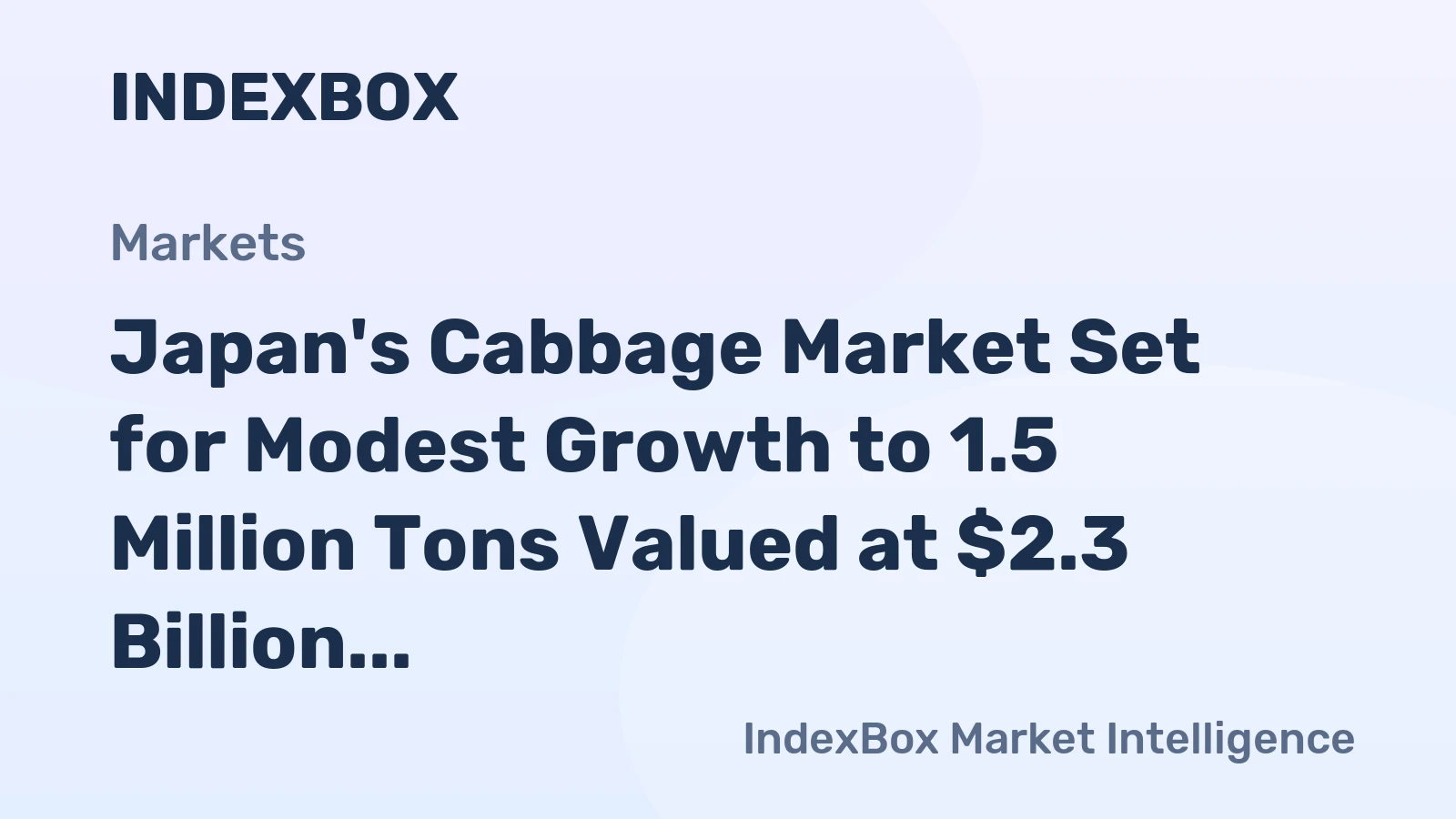 Japan's Cabbage Market Set for Modest Growth to 1.5 Million Tons Valued at $2.3 Billion