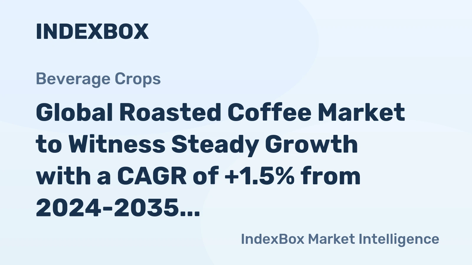 Global Roasted Coffee Market to Witness Steady Growth with a CAGR of +1.5% from 2024-2035, Reaching 16M Tons