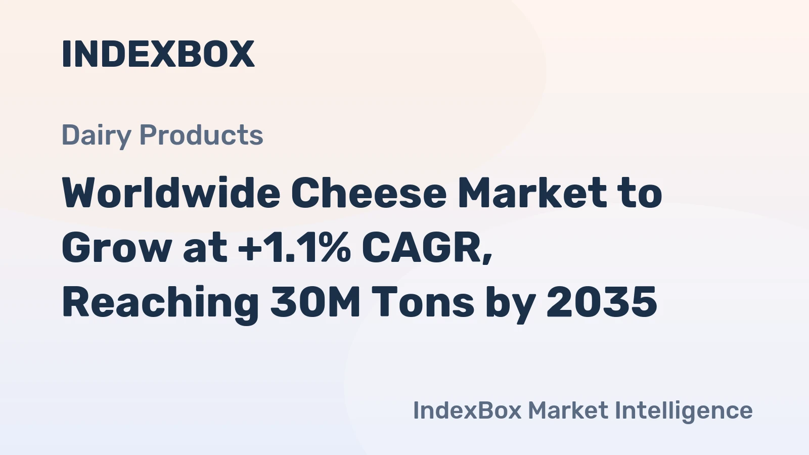 Worldwide Cheese Market to Grow at +1.1% CAGR, Reaching 30M Tons by 2035