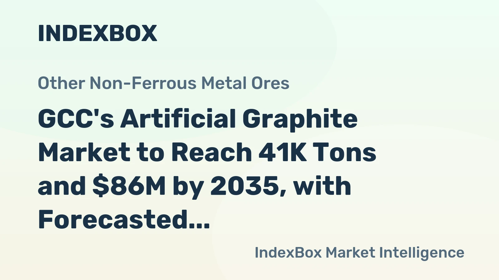 GCC's Artificial Graphite Market to Reach 41K Tons and $86M by 2035, with Forecasted Growth of +1.4% and +1.8% in Volume and Value