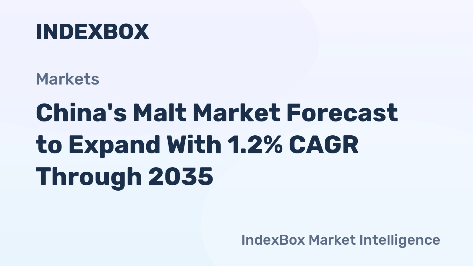 China's Malt Market Forecast to Expand With 1.2% CAGR Through 2035