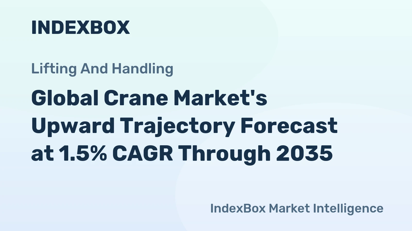 Global Crane Market's Upward Trajectory Forecast at 1.5% CAGR Through 2035