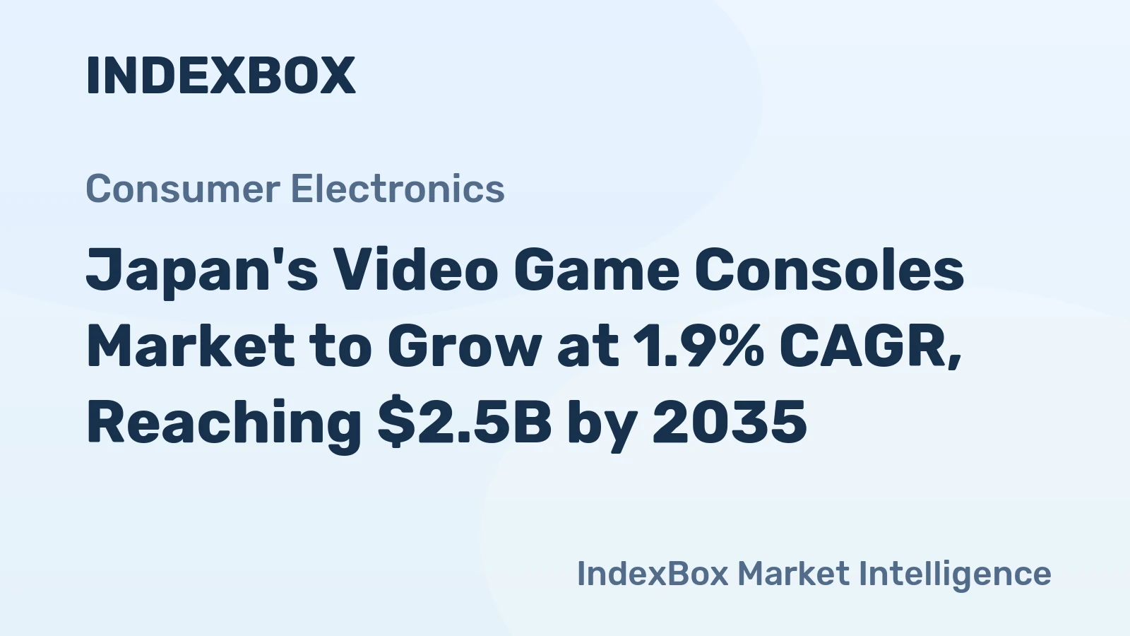 Japan's Video Game Consoles Market to Grow at 1.9% CAGR, Reaching $2.5B by 2035