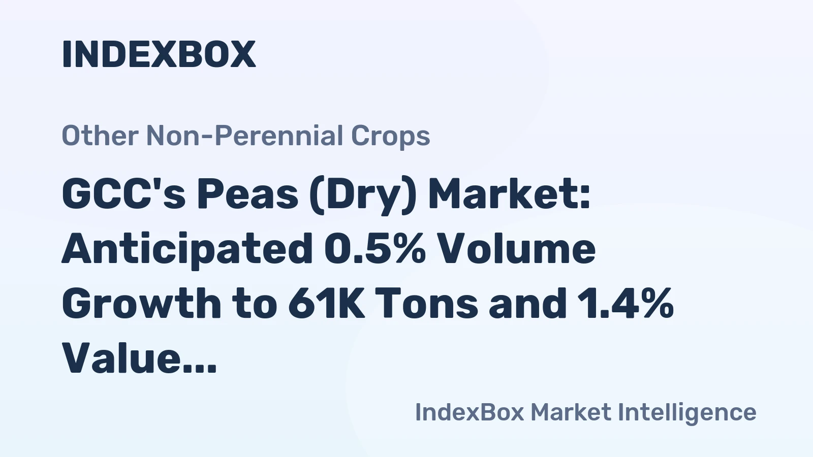 GCC's Peas (Dry) Market: Anticipated 0.5% Volume Growth to 61K Tons and 1.4% Value Increase to $32M by 2035