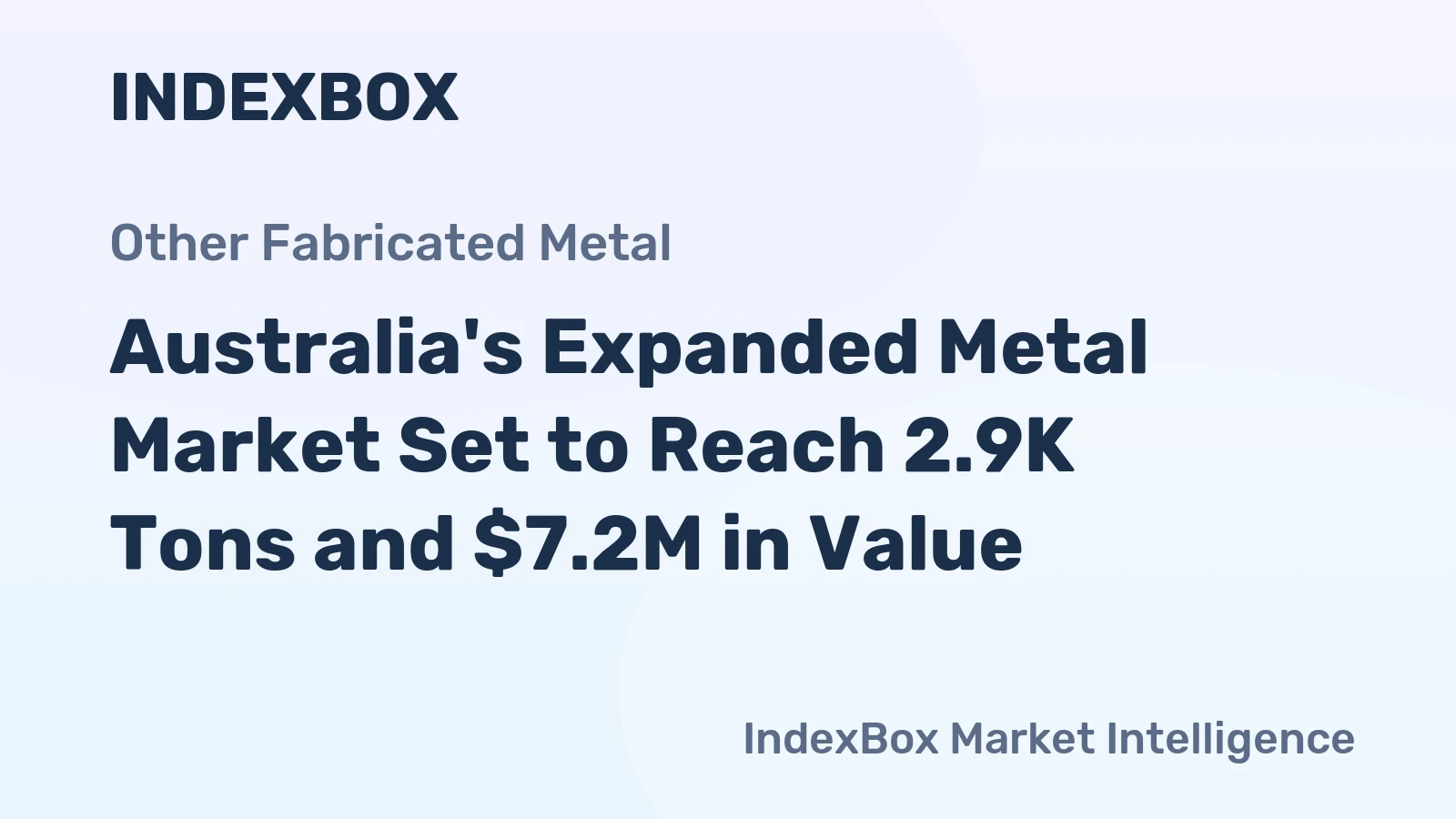 Australia's Expanded Metal Market Set to Reach 2.9K Tons and $7.2M in Value