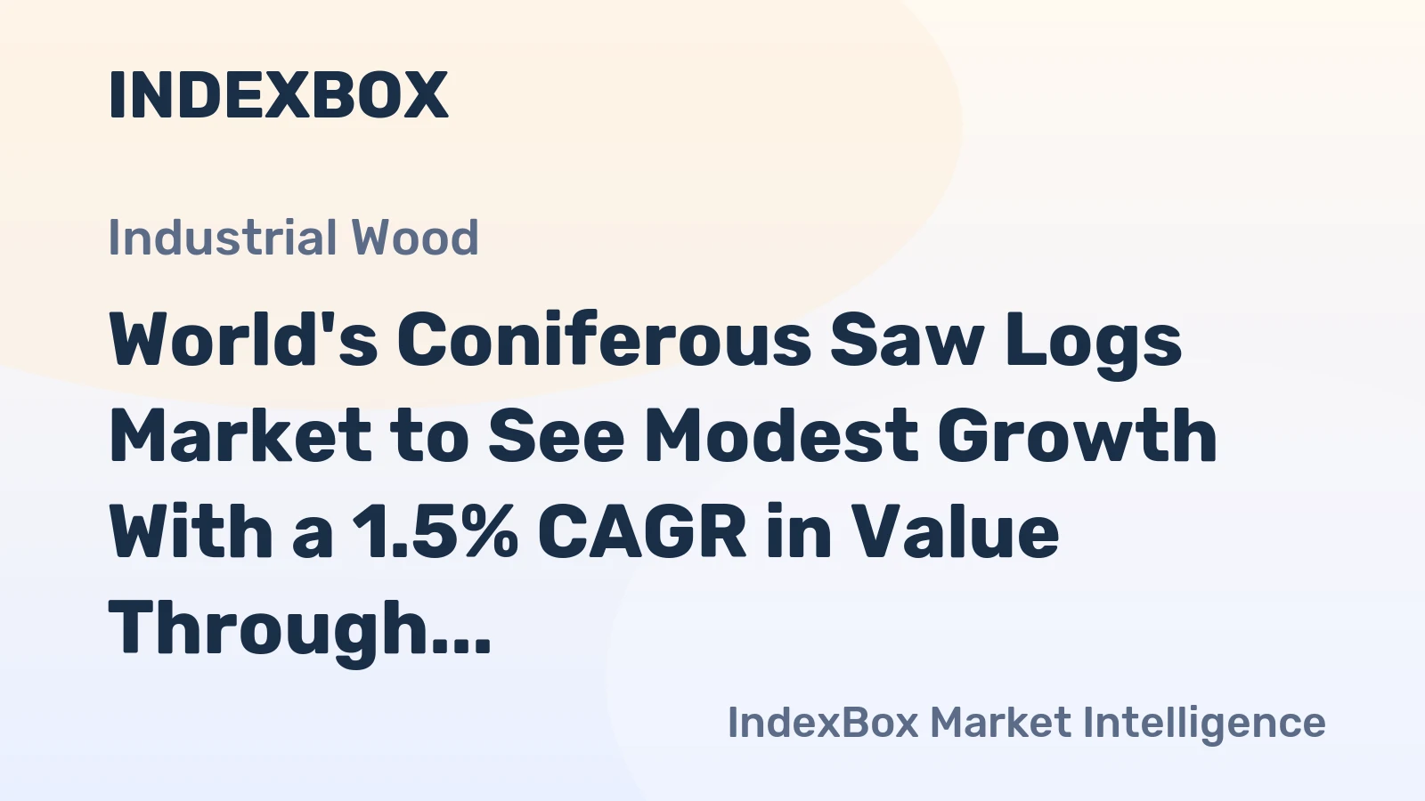 World's Coniferous Saw Logs Market to See Modest Growth With a 1.5% CAGR in Value Through 2035