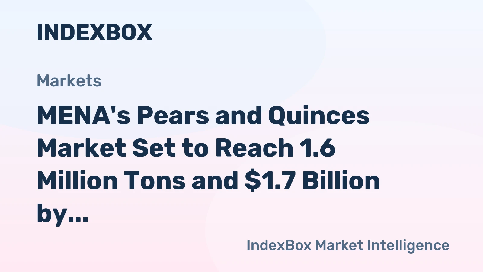 MENA's Pears and Quinces Market Set to Reach 1.6 Million Tons and $1.7 Billion by 2035