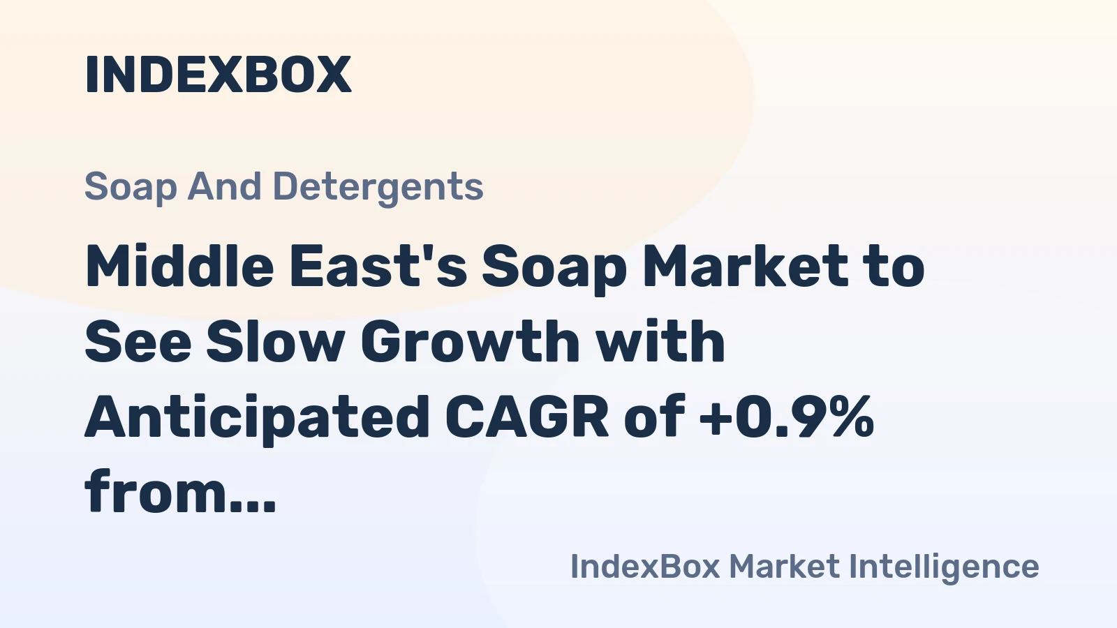 Middle East's Soap Market to See Slow Growth with Anticipated CAGR of +0.9% from 2024 to 2035