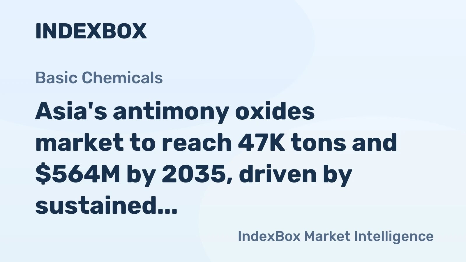 Asia's antimony oxides market to reach 47K tons and $564M by 2035, driven by sustained demand growth.