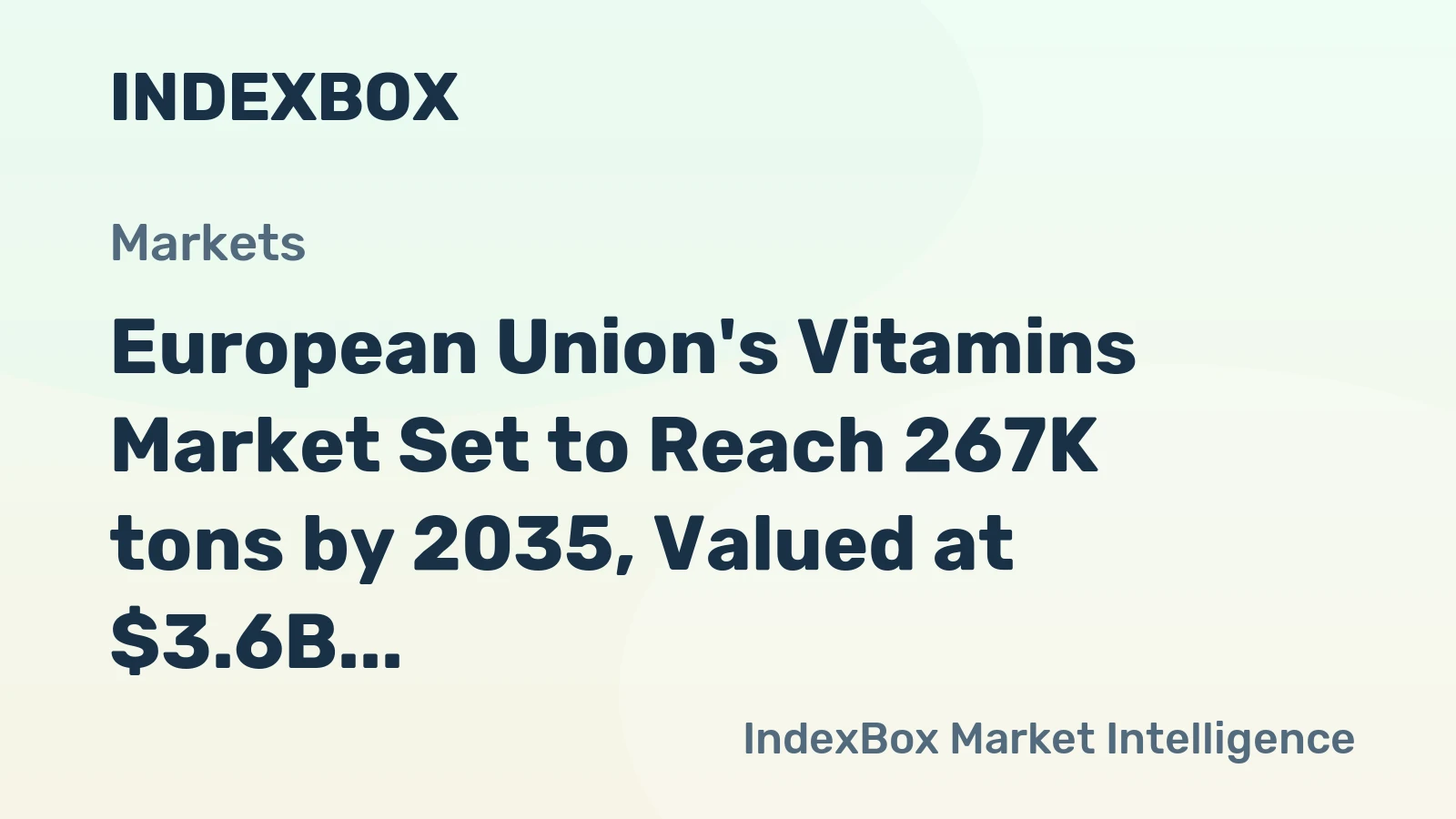 European Union's Vitamins Market Set to Reach 267K tons by 2035, Valued at $3.6B
