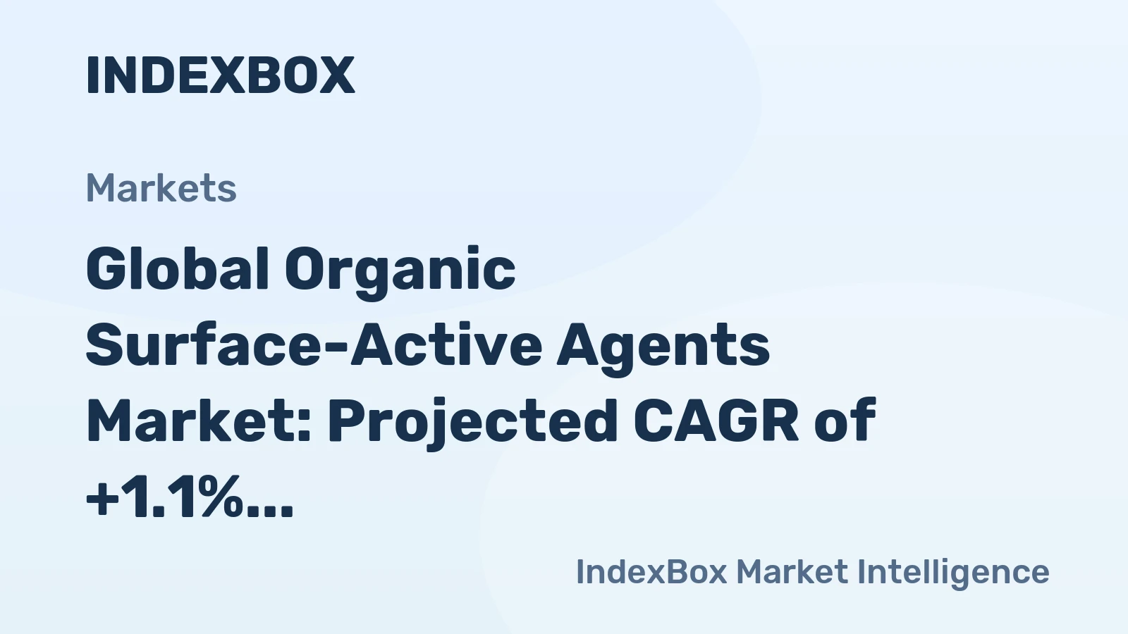 Global Organic Surface-Active Agents Market: Projected CAGR of +1.1% Expected to Drive Market Growth