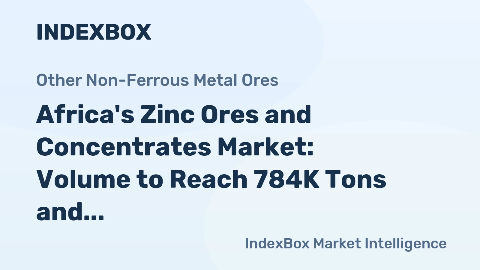 Africa's Zinc Ores and Concentrates Market: Volume to Reach 784K Tons and Value $743M by 2035