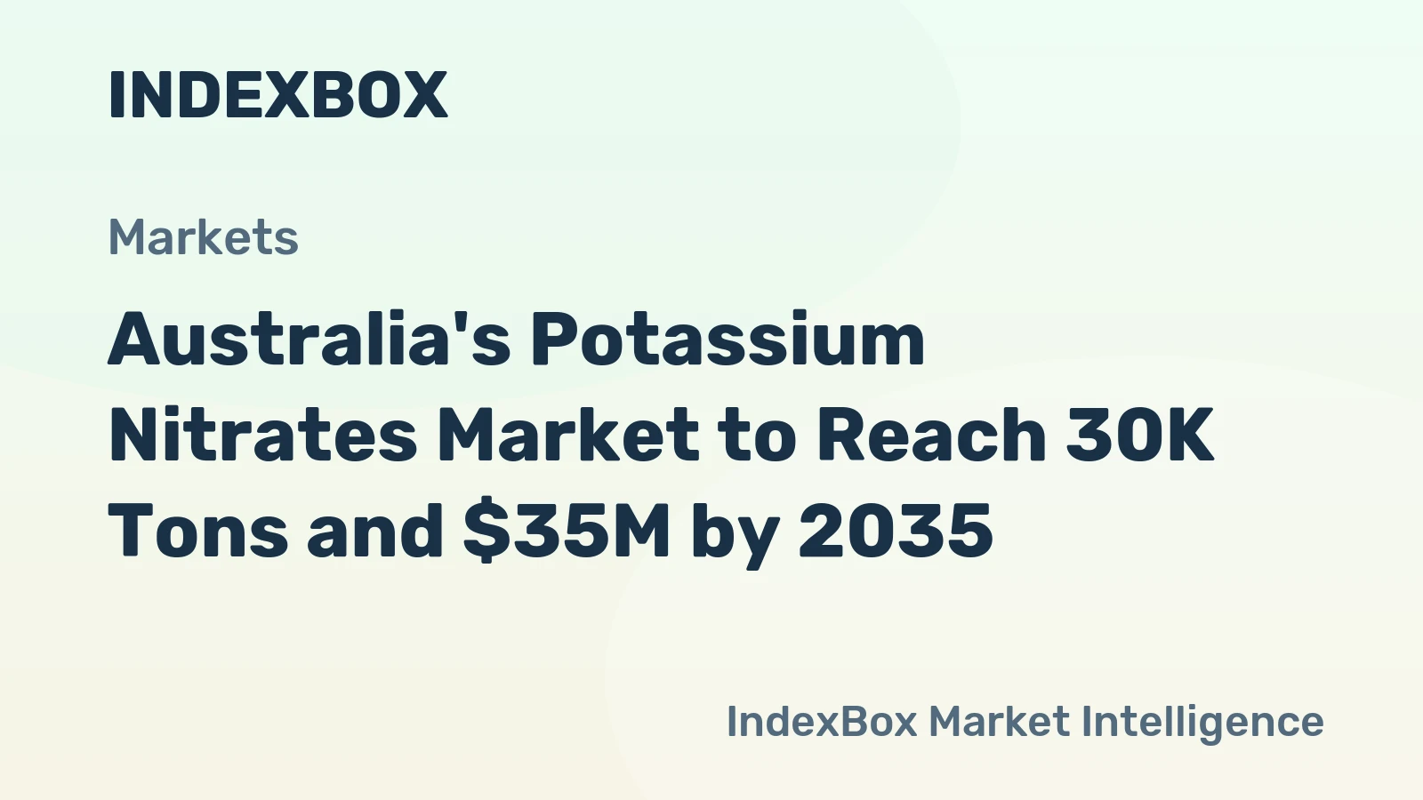 Australia's Potassium Nitrates Market to Reach 30K Tons and $35M by 2035