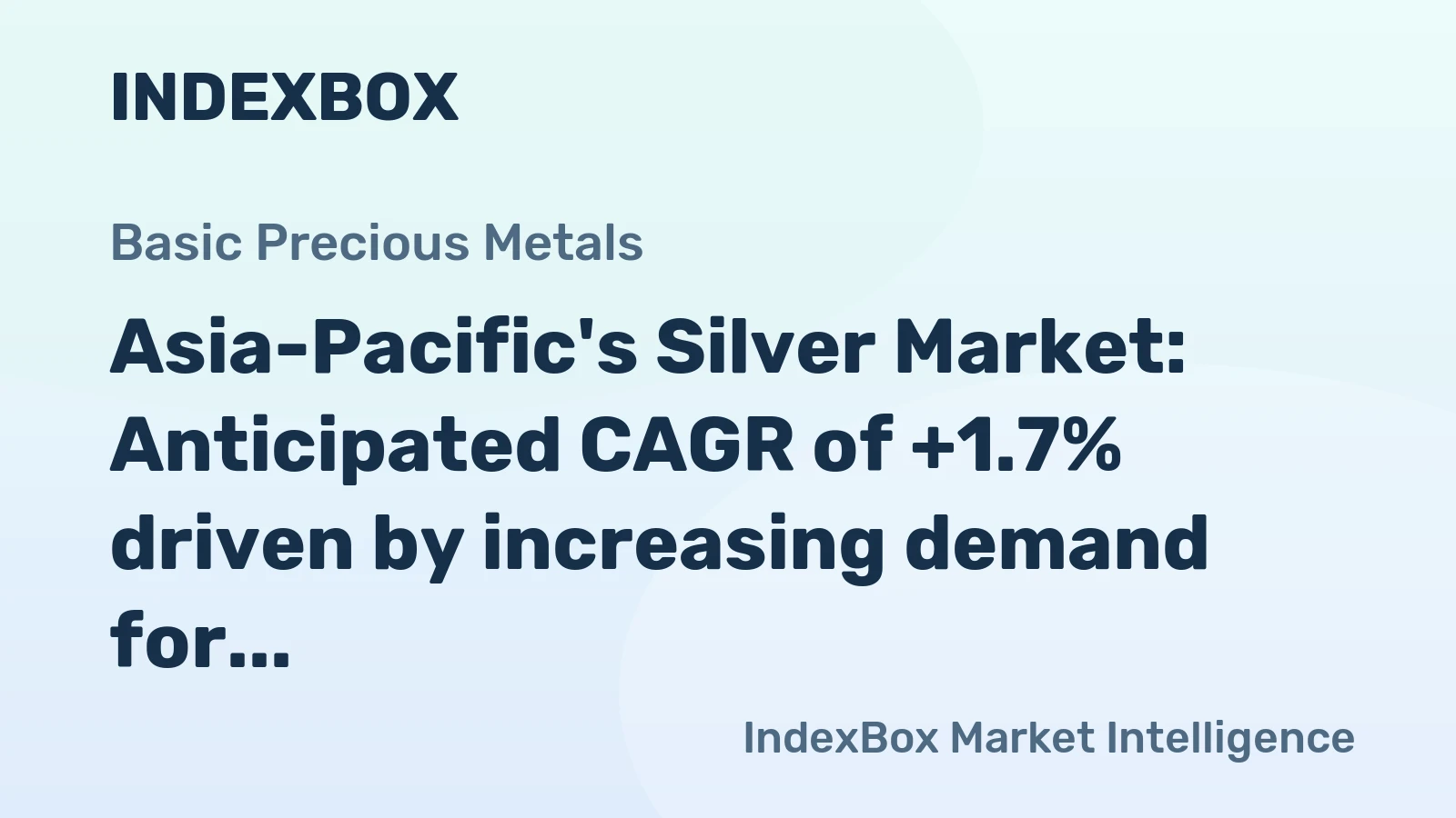 Asia-Pacific's Silver Market: Anticipated CAGR of +1.7% driven by increasing demand for semi-manufactured forms