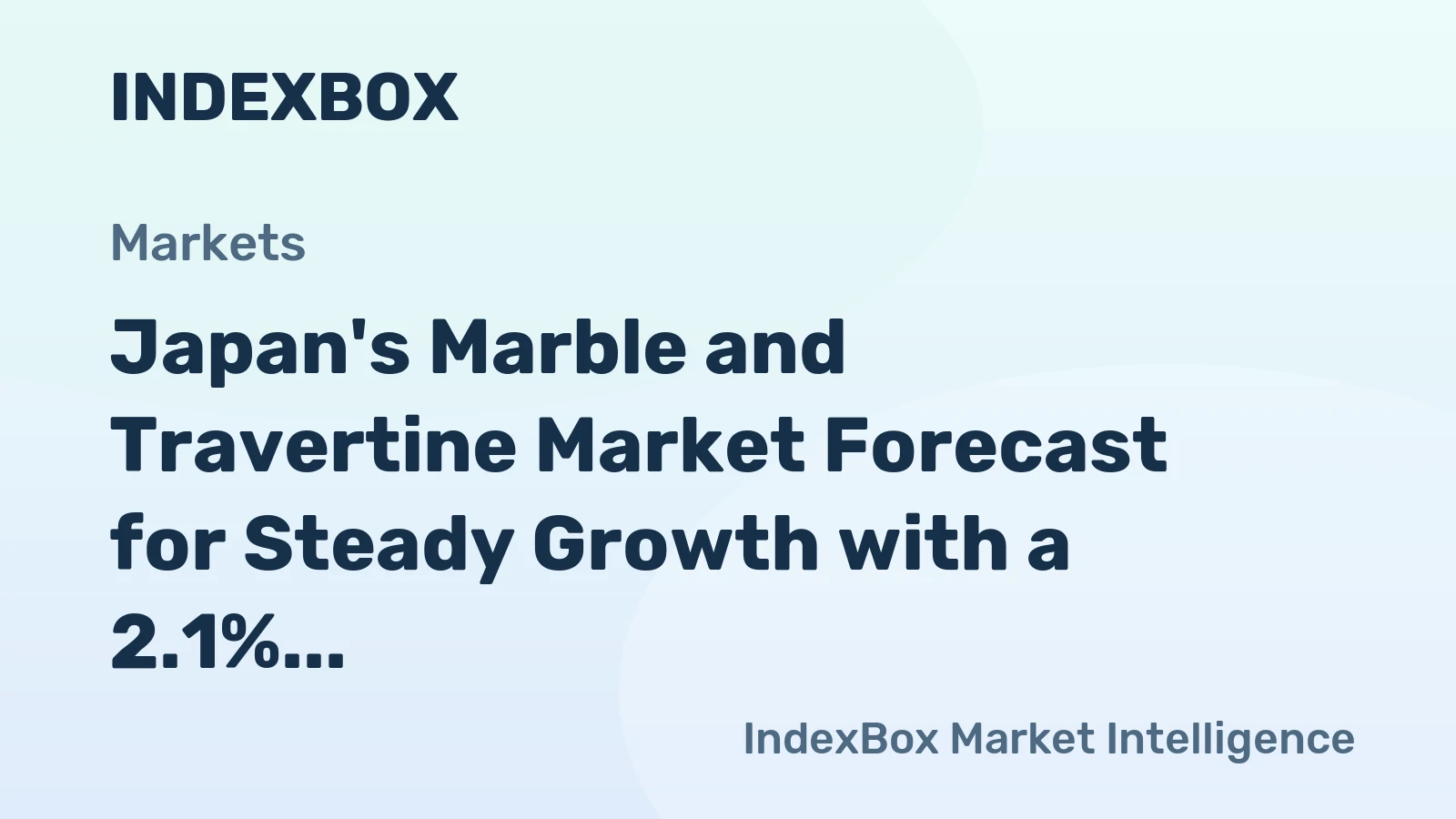 Japan's Marble and Travertine Market Forecast for Steady Growth with a 2.1% CAGR