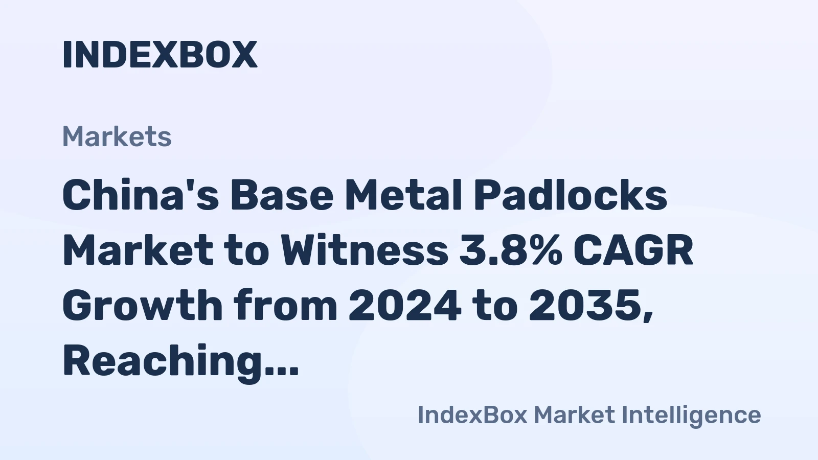 China's Base Metal Padlocks Market to Witness 3.8% CAGR Growth from 2024 to 2035, Reaching 62K Tons